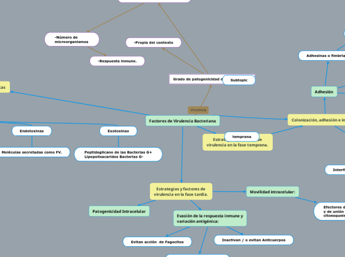 Factores de Virulencia Bacteriana - Mind Map